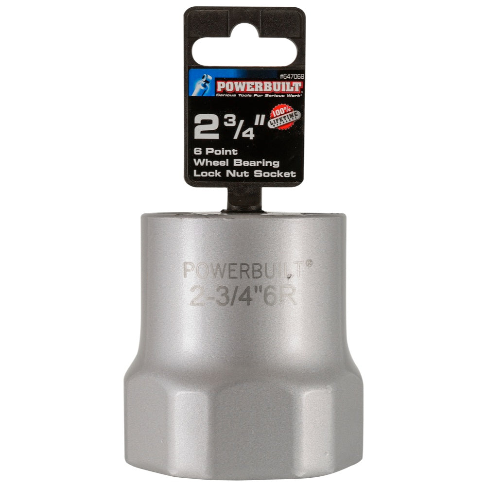 Powerbuilt 2-3/4-Inch 6 Point Rounded Hex Wheel Bearing Lock Nut Socke