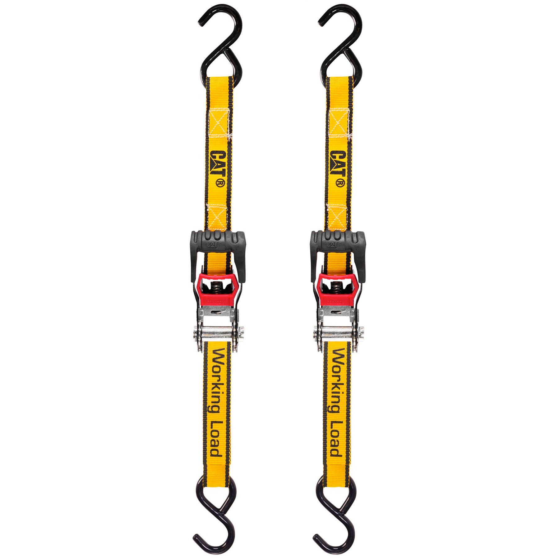 2 Piece 12 Ft. Heavy Duty Ratcheting Tie Down Straps - 500 Lb.